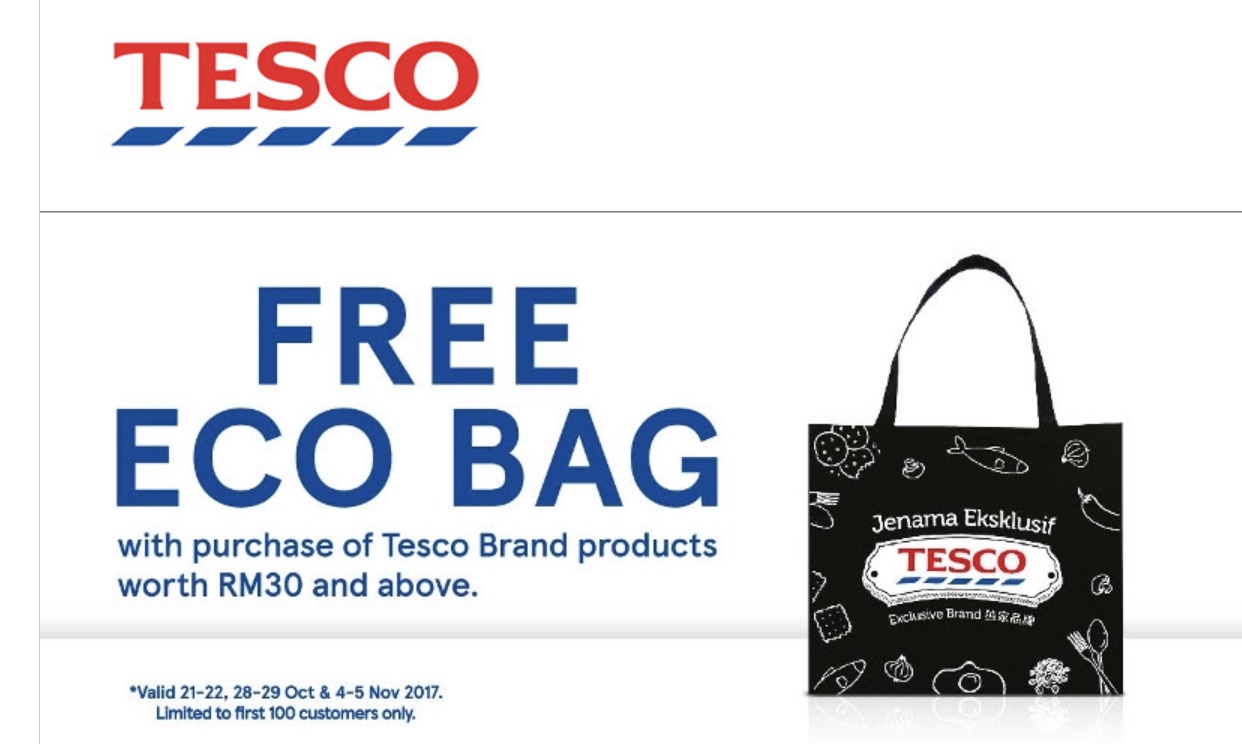 Tesco Supermarkets – FREE Eco Bags – Promotions and Sales Info in Malaysia